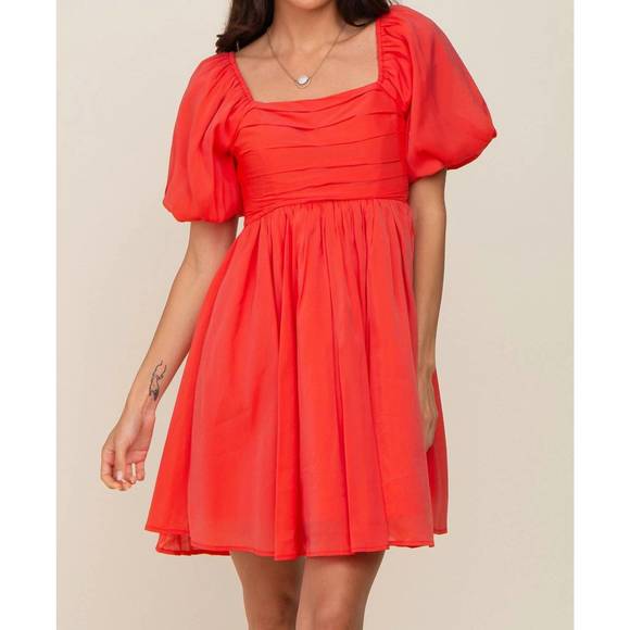 entro | Dresses | New Entro Shimmery Babydoll Dress In Coral | Poshmark